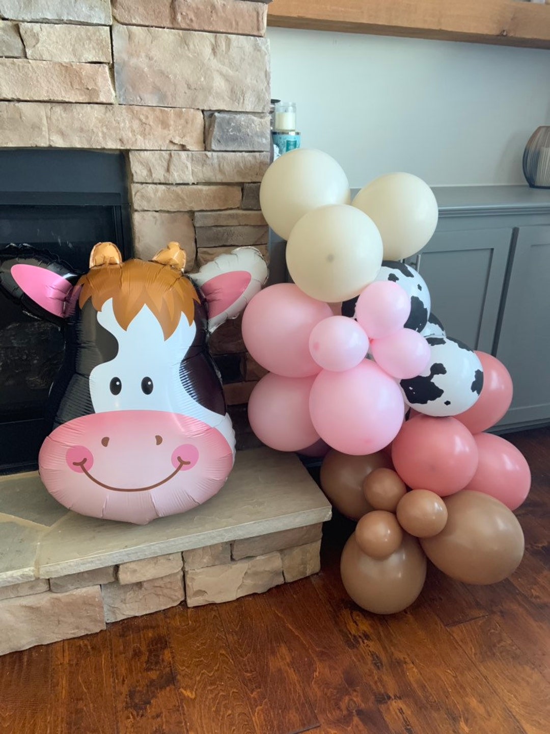 Pink Barnyard Balloon Garland | Farm Balloons | Oink Moo Cockadoodle ...