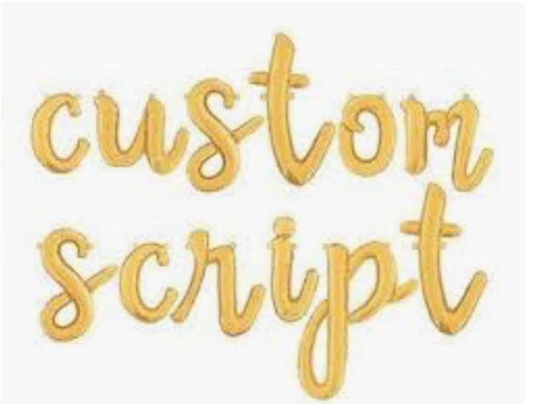 Gold Script Balloon Letters | Custom Script Balloons | Gold Script ...