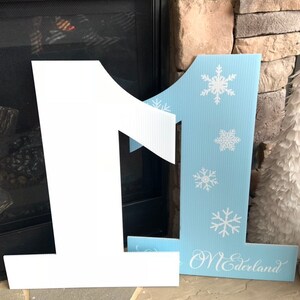Blue Number 1 Yard Sign | Winter Onederland First Birthday Sign | Blue ...