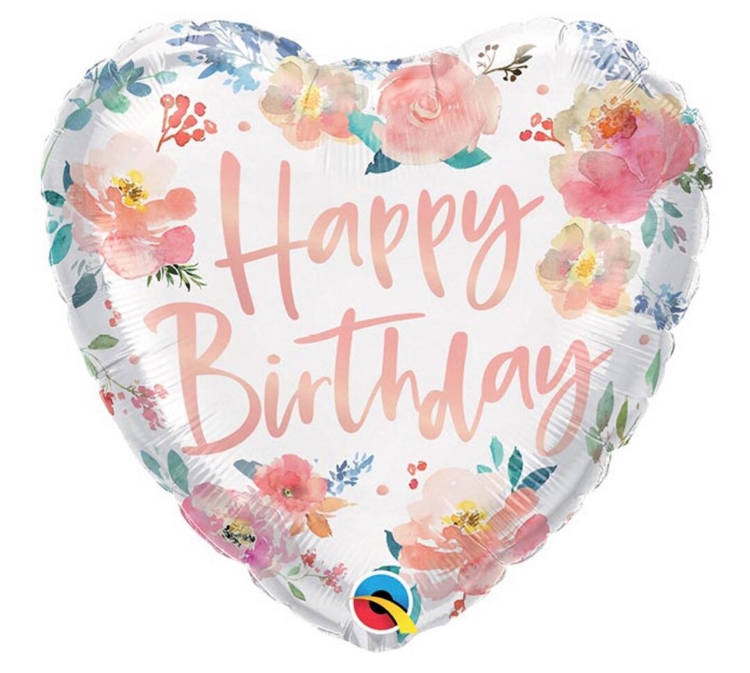 Happy Birthday Balloons | Happy Birthday Heart Balloon | Floral ...