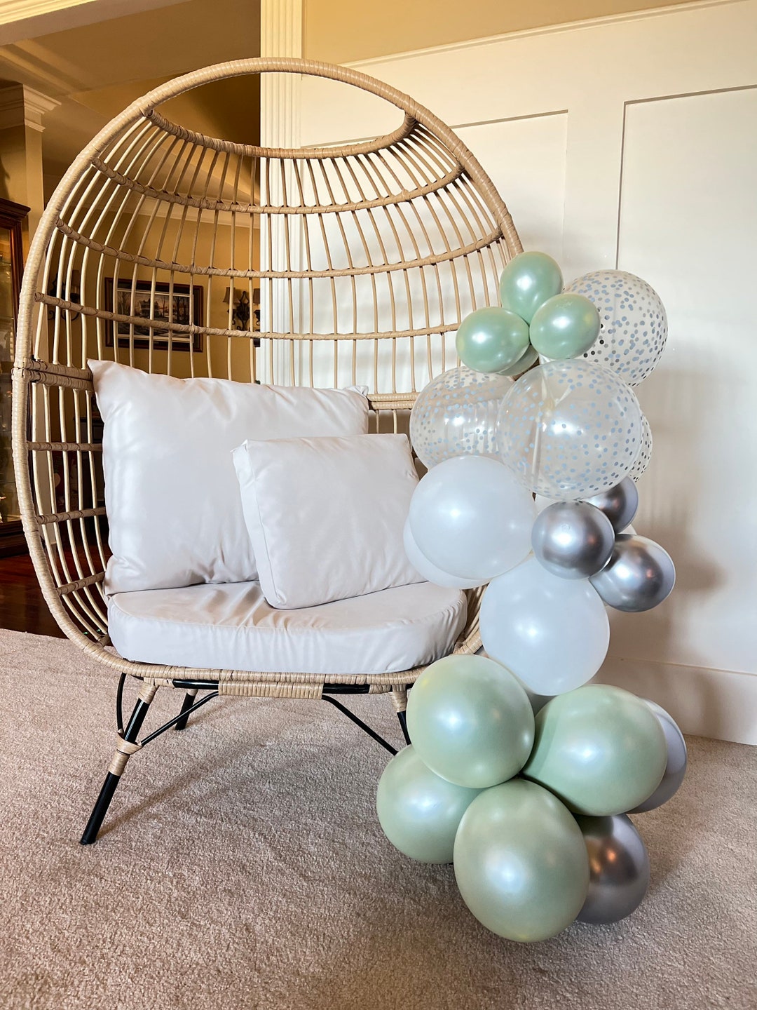Silver Sage Balloon Garland | Sage and Silver Bridal Shower Decor ...