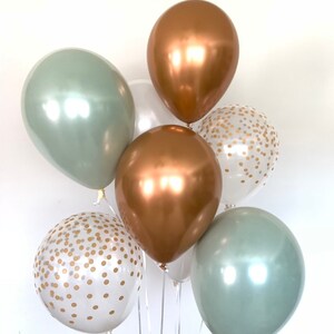 Sage Green Balloons | Succulent Bridal Shower Decor | Copper and Sage ...
