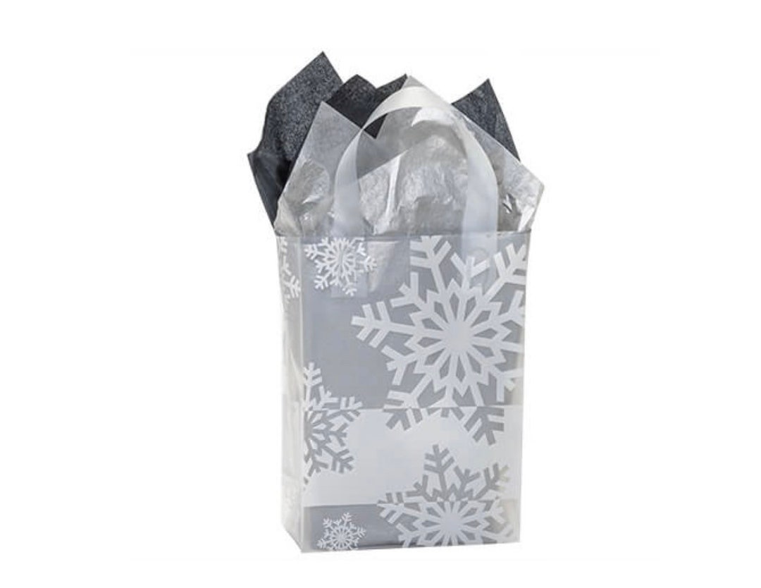 Snowflake Gift Bags | 8” X 4” X 10” Sized Snowflake Bags | White ...