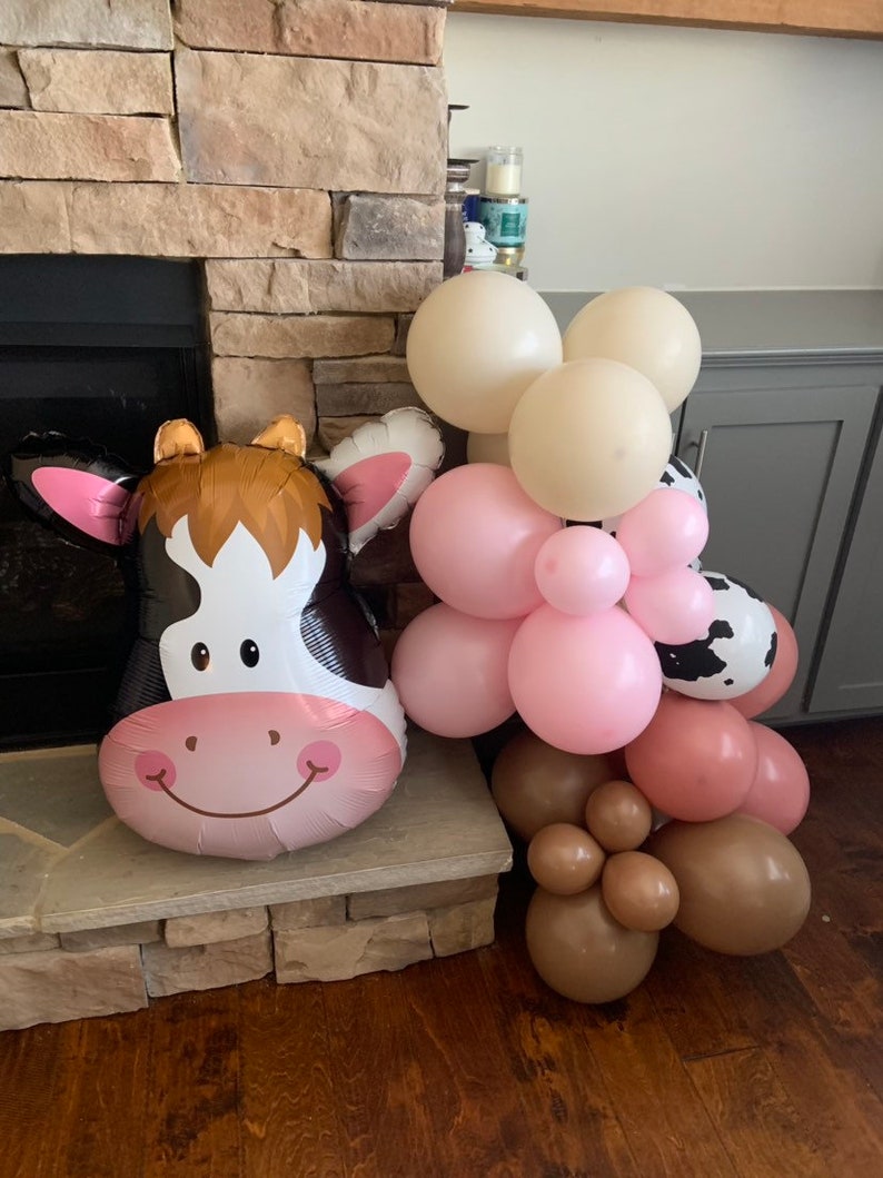 Pink Barnyard Balloon Garland Farm Balloons Oink Moo - Etsy