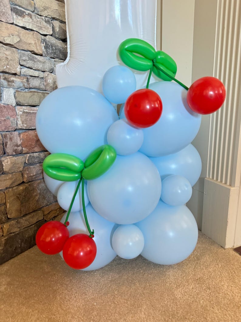 Cherry Balloon Tower Kit | She’s Our Cherry on Top First Birthday ...