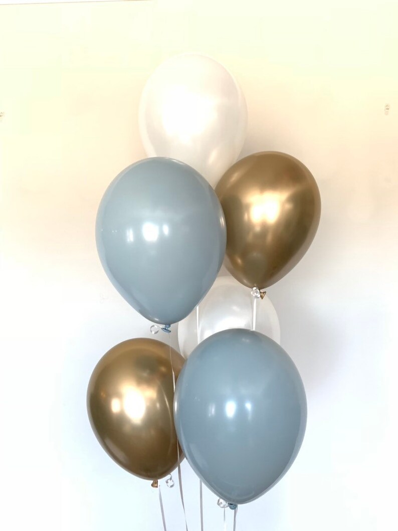 Fog Blue and Gold Balloons Blue and White Balloons Beach - Etsy