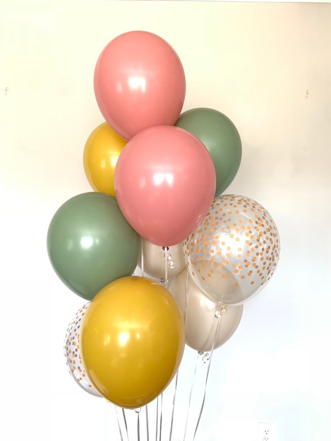 Eucalyptus and Mustard Balloons Boho Rainbow Balloons | Etsy