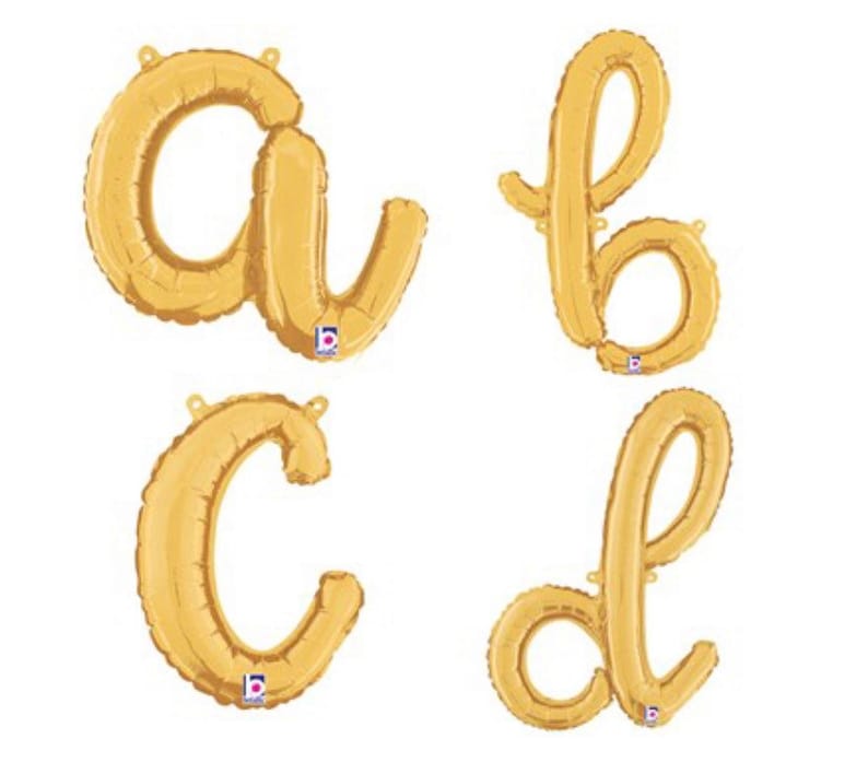 Gold Script Balloon Letters Custom Script Balloons Gold | Etsy