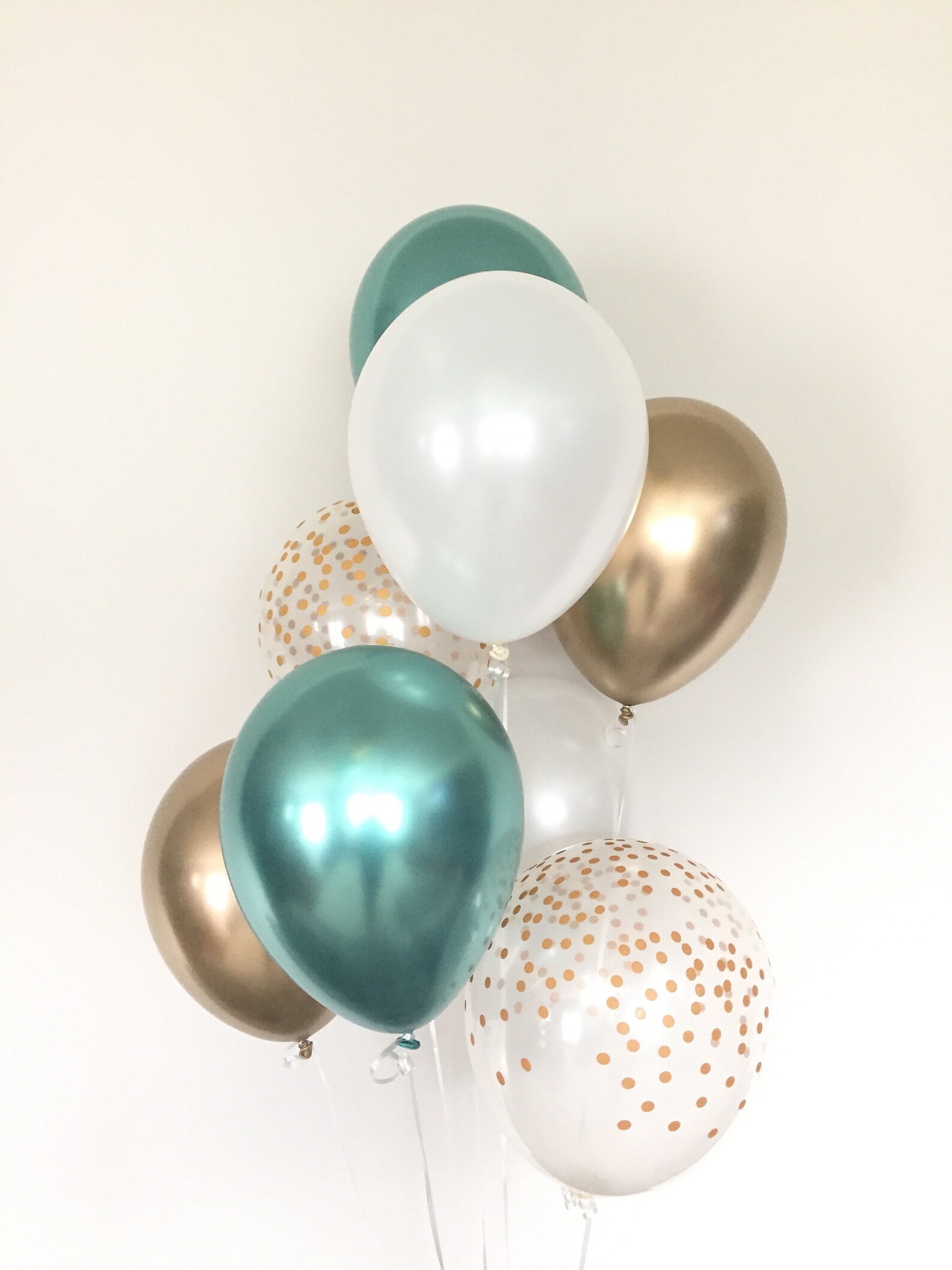 Mint and Gold Balloon Bouquet | Gold and Mint Balloons | Mint, White ...