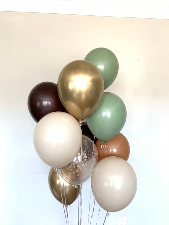Green and Brown Balloons Woodland Balloons Camo Balloons - Etsy