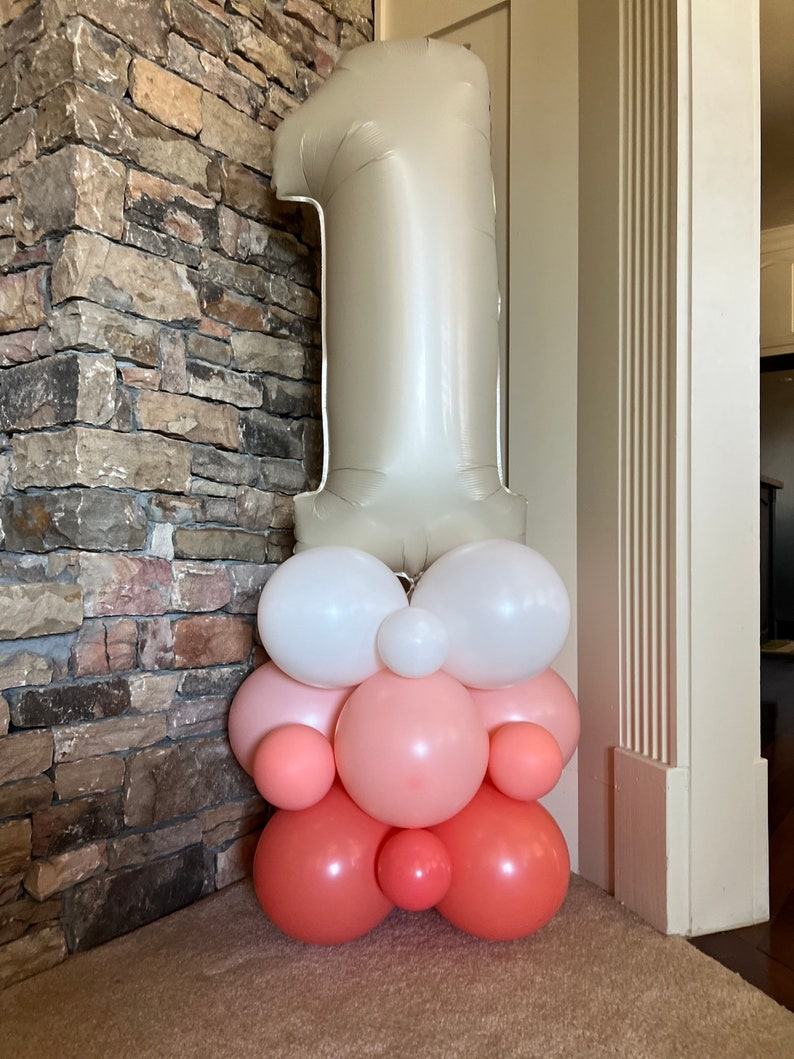 Coral Balloon Tower Kit Sweet to Be One Balloon Centerpiece - Etsy