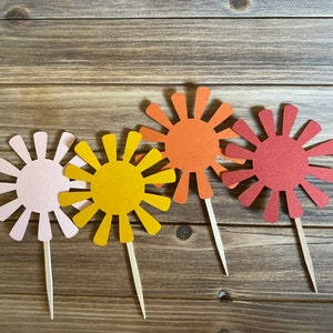 Boho Sun Cupcake Toppers | Boho Sun Cake Toppers | First Trip Around ...