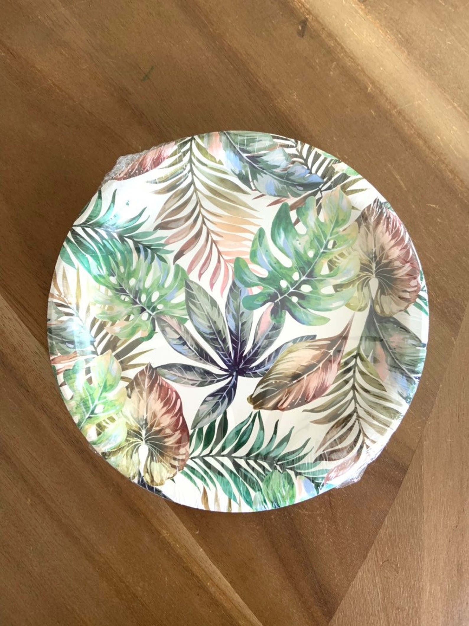 Tropical Plates Tropical Party Decor Green Leaf Plates | Etsy