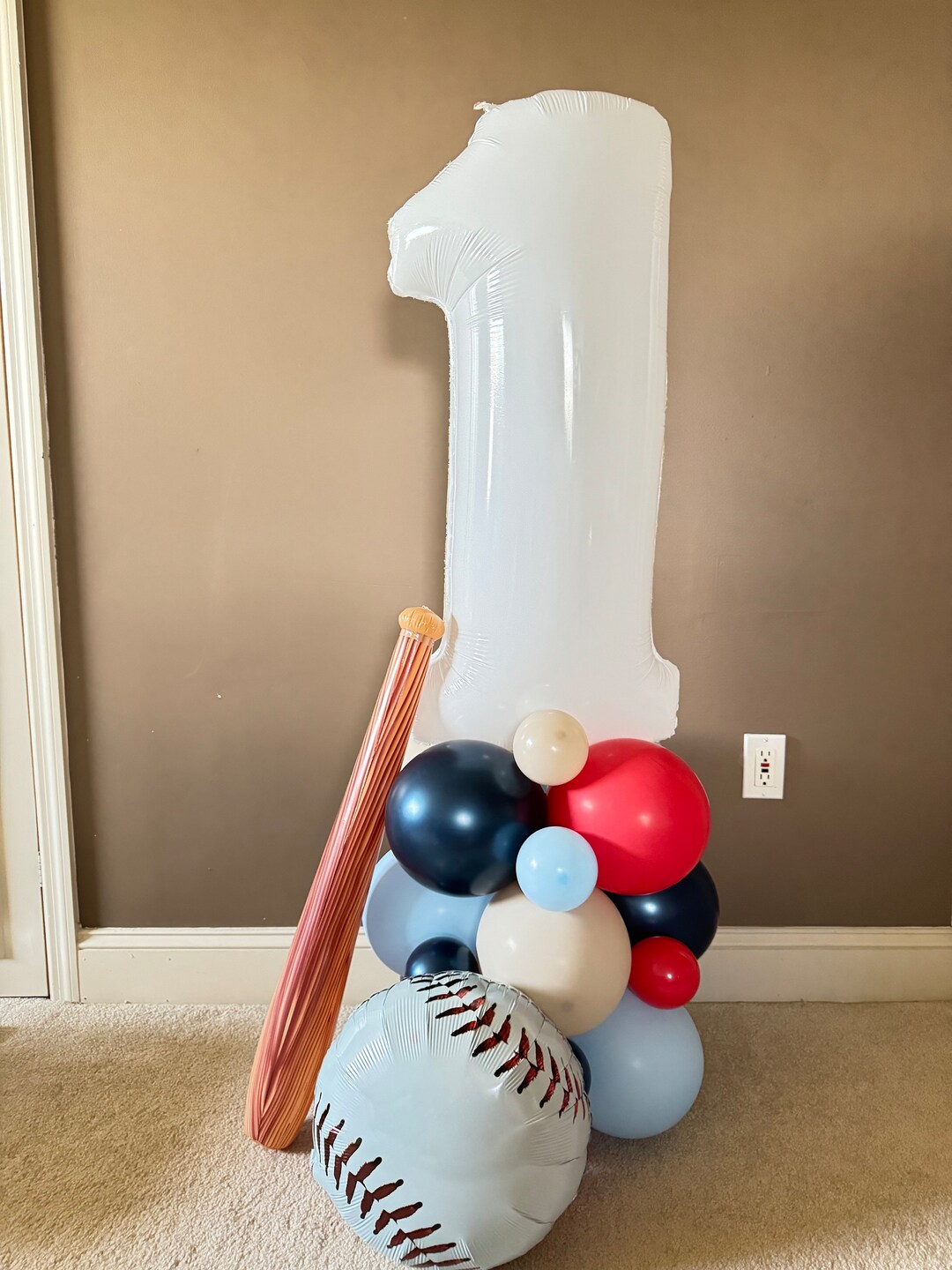 Baseball Balloon Tower Kit | Rookie of the Year First Birthday Balloons ...