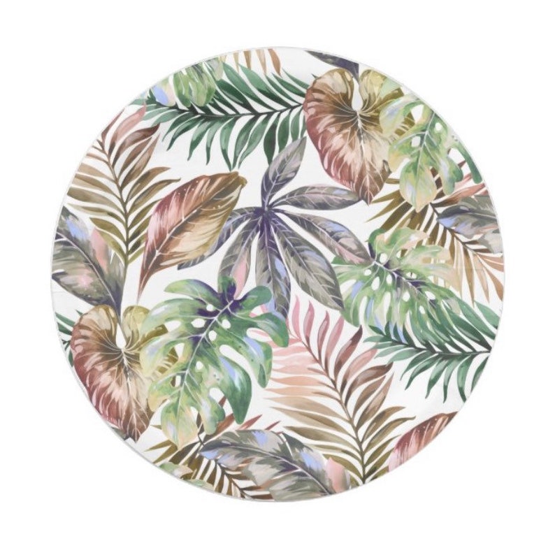 Tropical Plates Tropical Party Decor Green Leaf Plates | Etsy