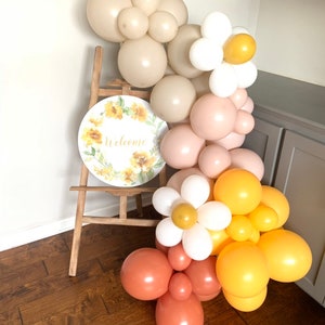 Orange Boho Balloon Garland | Daisy Balloons Boho Baby Shower | Boho Cottagecore Bridal | Boho ...