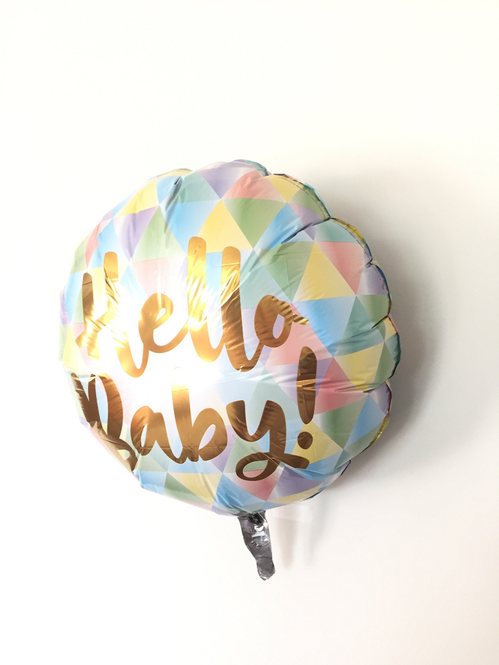 Hello Baby Mylar Balloon | Pastel Rainbow, Gold Lettering - Etsy