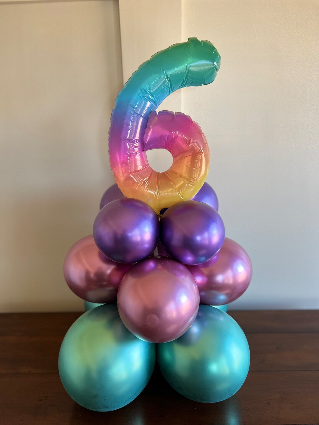 Sixth Birthday Balloon Centerpiece | 6th Birthday Balloons | Sixth ...