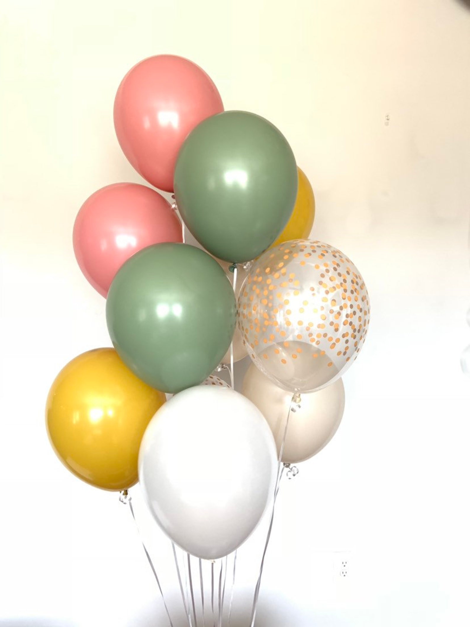 Eucalyptus and Mustard Balloons Boho Rainbow Balloons | Etsy