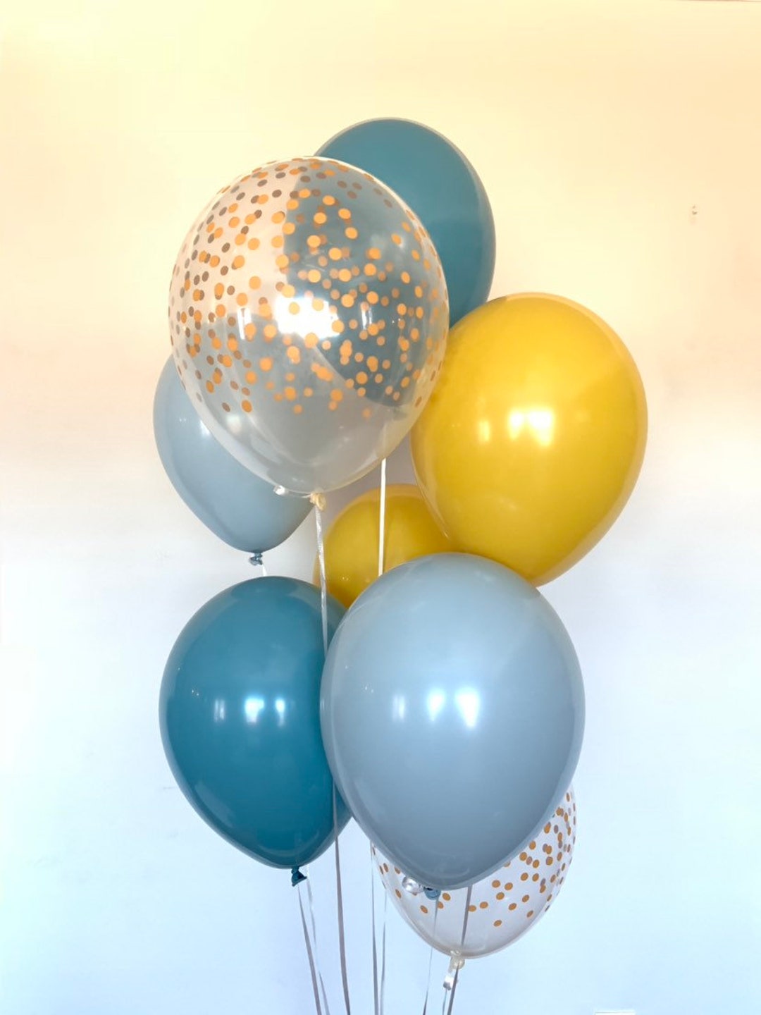 Steel and Fog Balloons | Blue and Gold Balloons | Something Blue | Gold ...