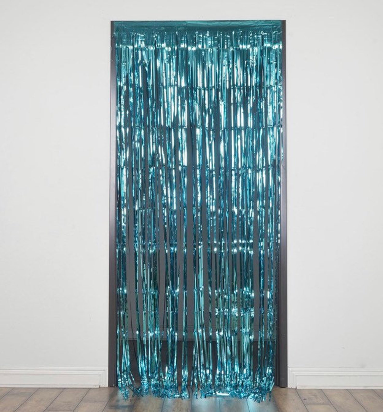 Blue Fringe Curtains Blue Foil Curtains Blue Birthday | Etsy