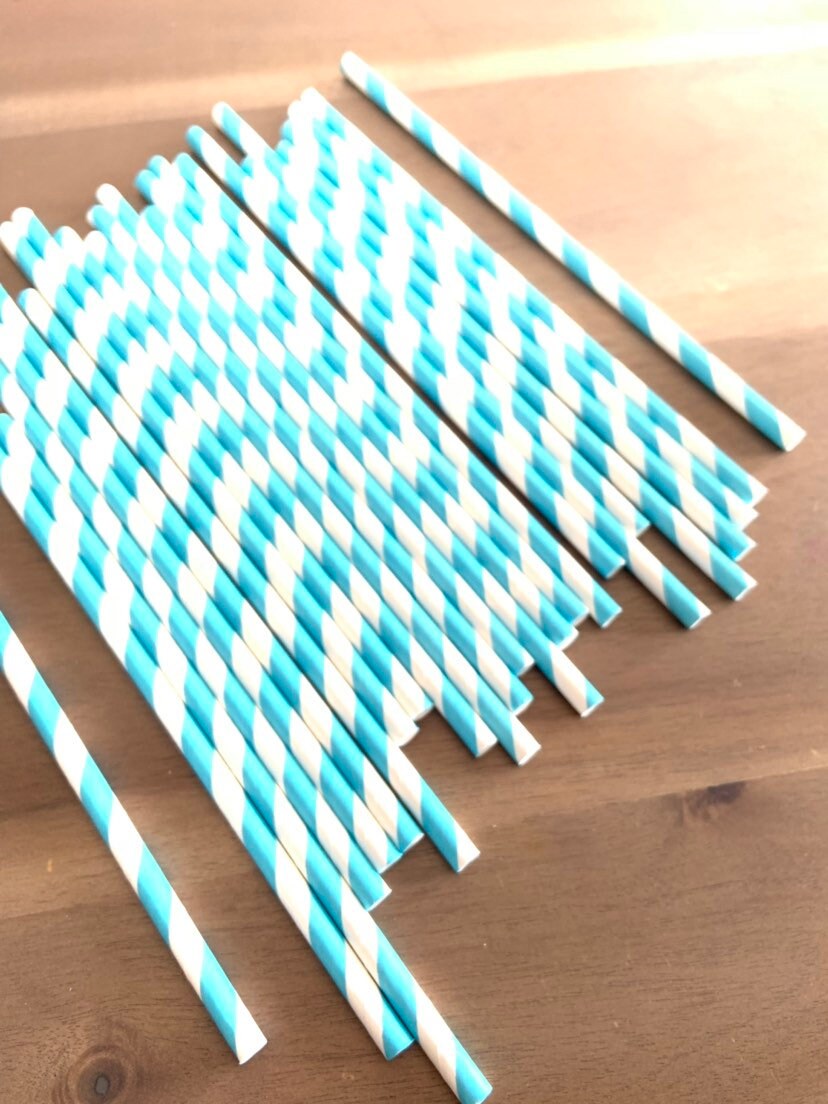 Blue Straws | Blue Party Decor | Blue and White Straws | It's A Boy ...