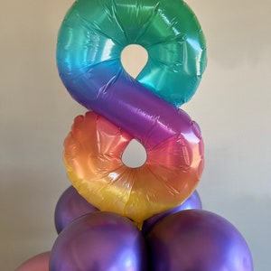 Eighth Birthday Balloon Centerpiece | 8th Birthday Balloons | Eighth ...