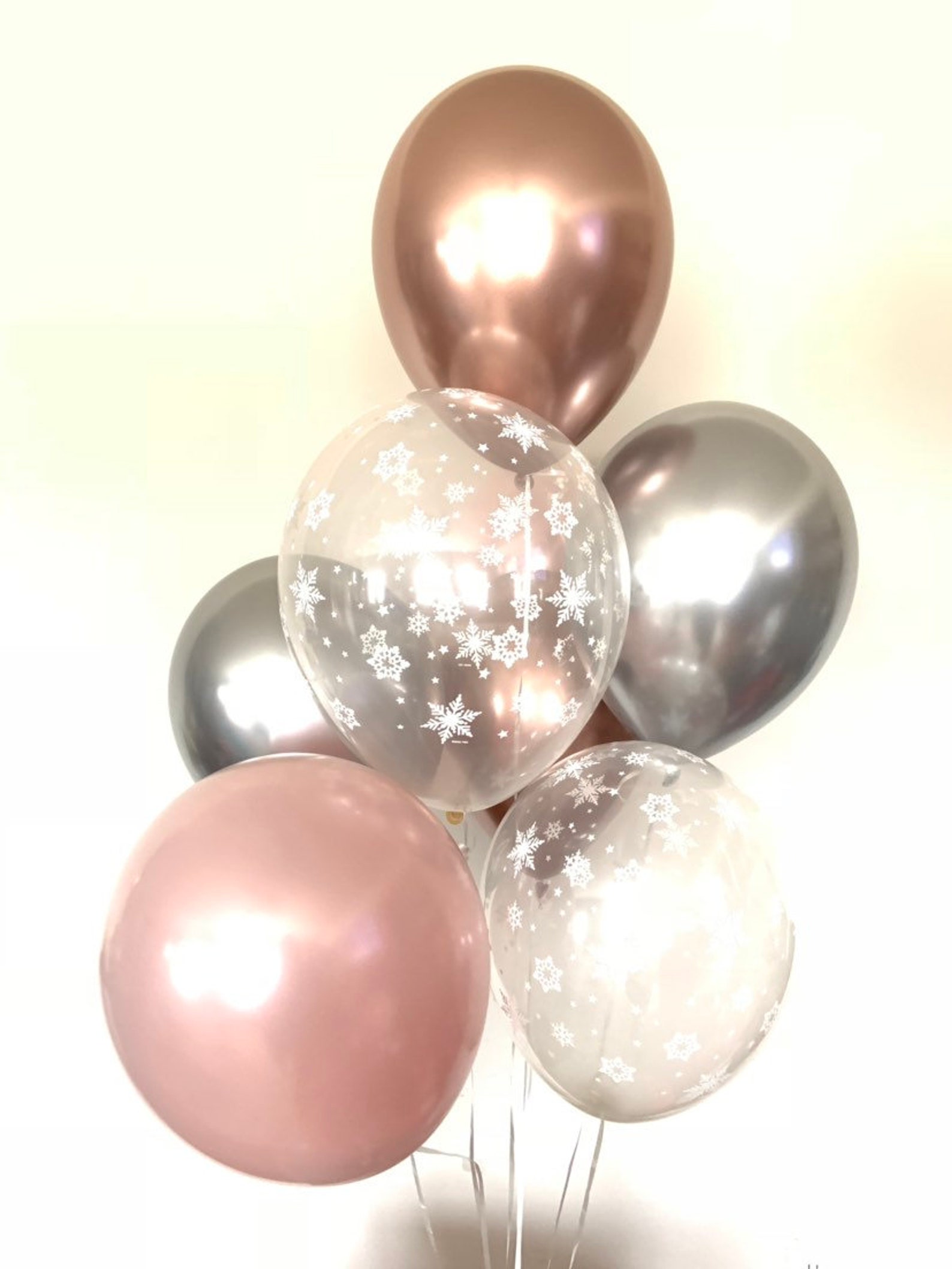 Pink Blush Balloons Blush Snowflake Balloons Silver and - Etsy