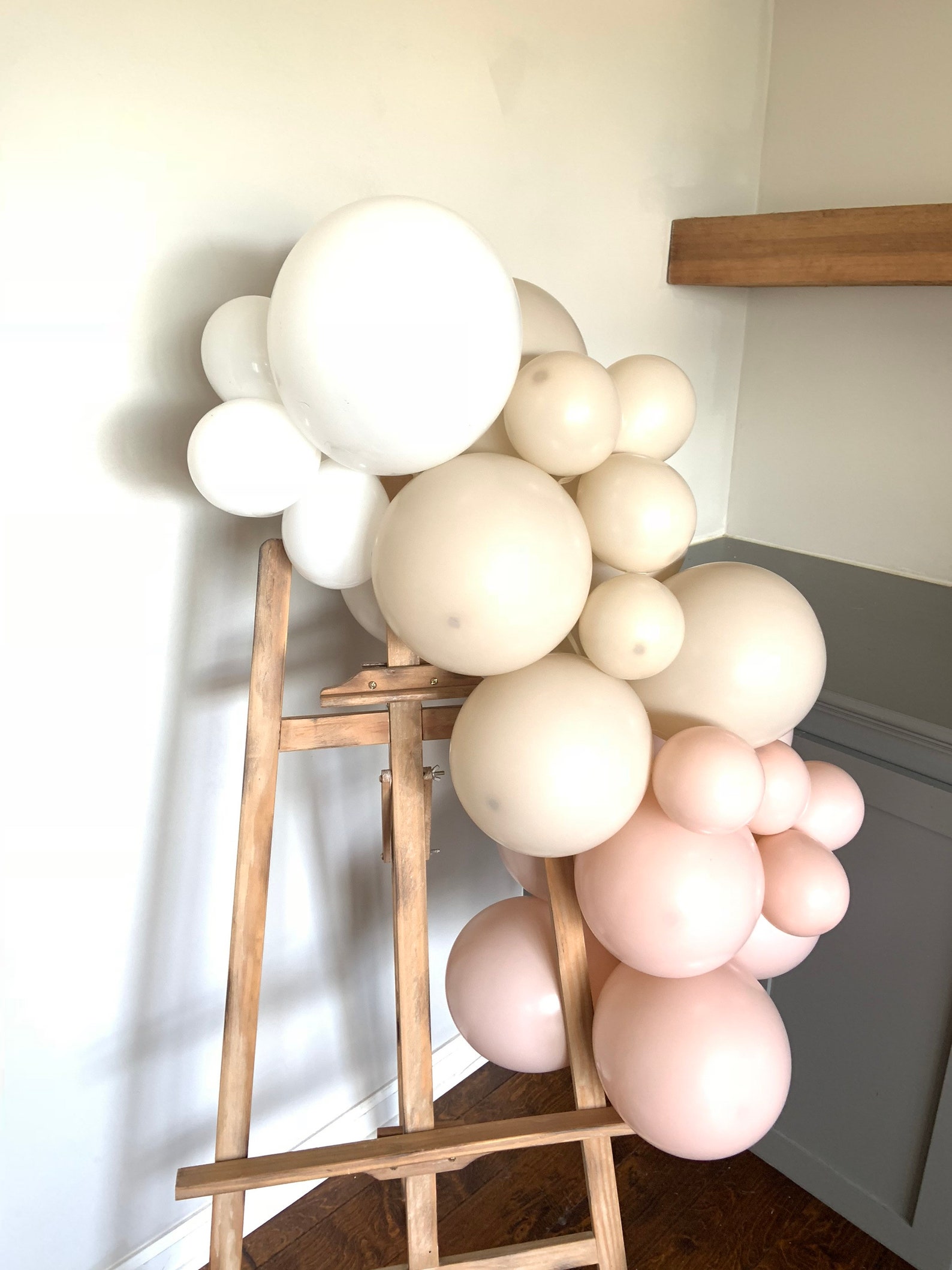 White and Blush Balloon Garland Boho Birthday Party Here - Etsy