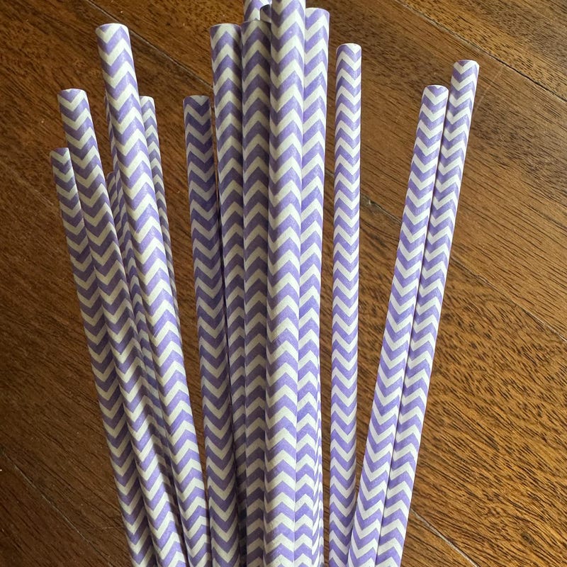 Purple Chevron Straw - Etsy