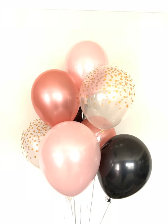Pink Blush Balloons Blush and Black Balloons Black and - Etsy