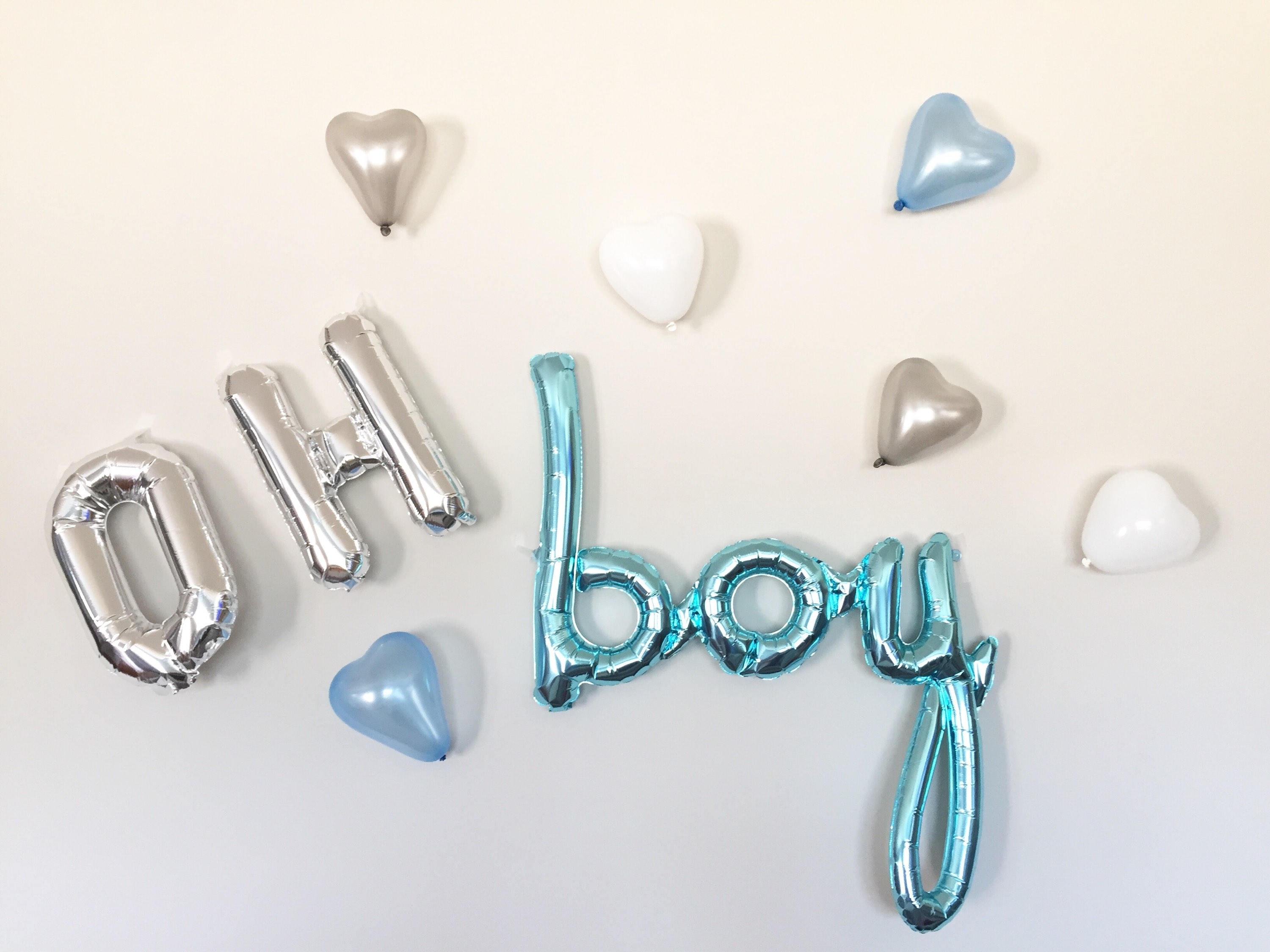 Oh Boy Balloon, Boy Oh Boy Baby Shower Decor, Boy Script Balloon, Blue ...