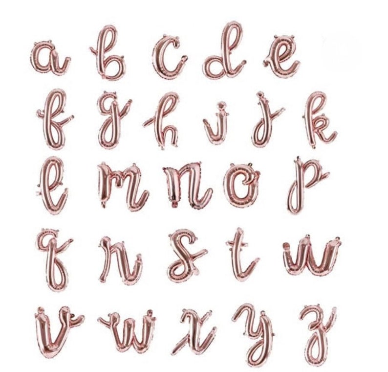 Rose Gold Script Balloon Letters Custom Script Balloons | Etsy