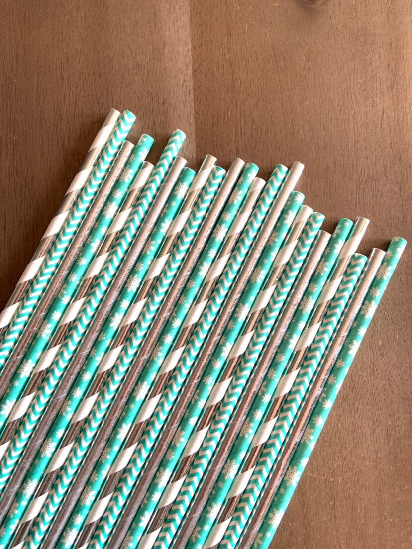 Little Snowflake Straws | Baby It's Cold Outside Party Decor | Silver ...