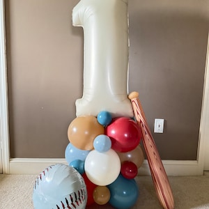 Baseball Balloon Tower Kit | Rookie of the Year First Birthday Balloons ...