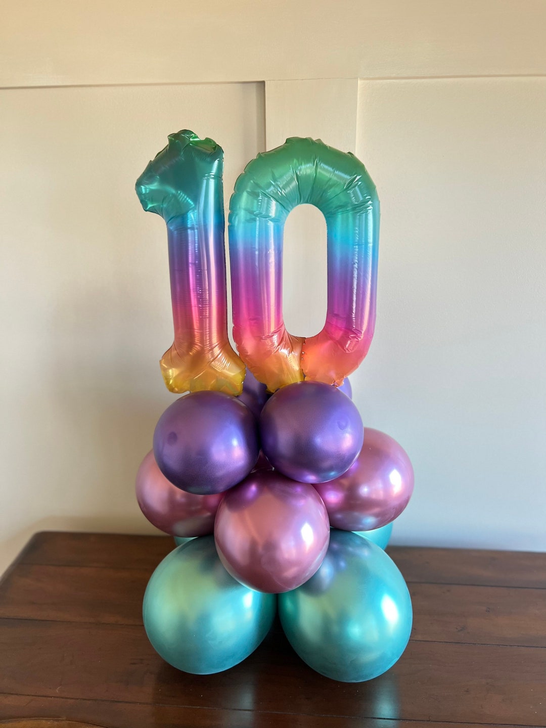 10th Birthday Balloon Centerpiece | 10th Birthday Balloons | Tenth ...