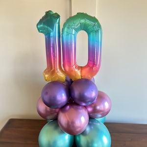 10th Birthday Balloon Centerpiece | 10th Birthday Balloons | Tenth ...