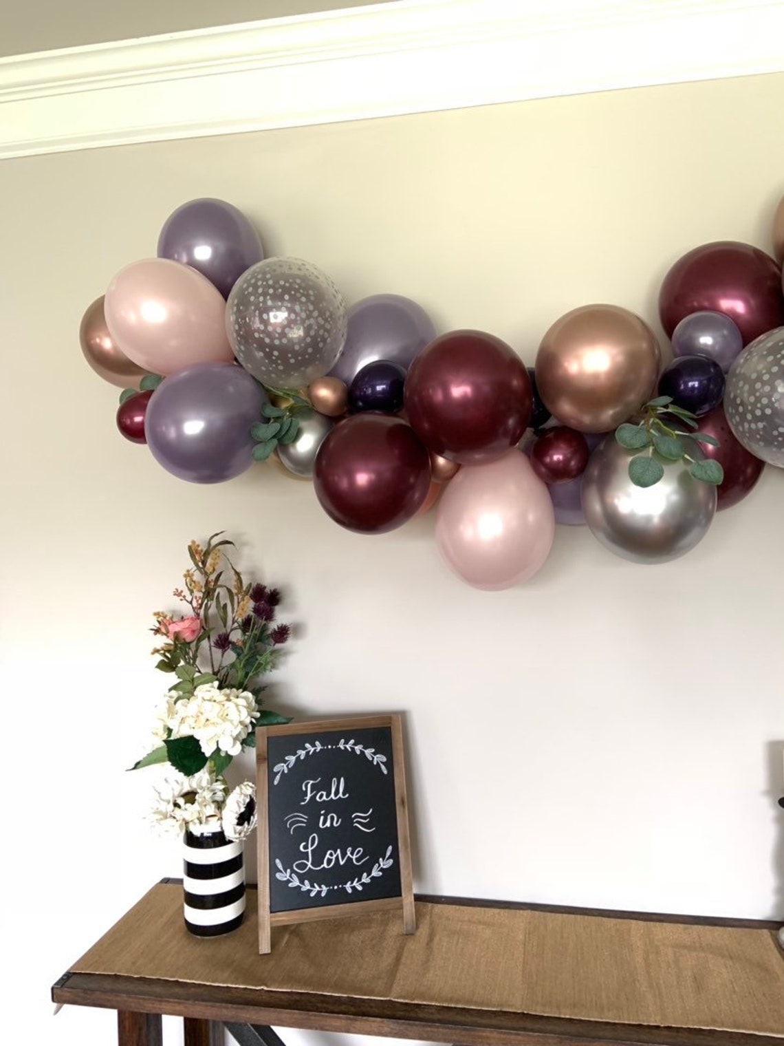 Blush and Amethyst Balloon Garland Rustic Pink Pumpkin Baby | Etsy