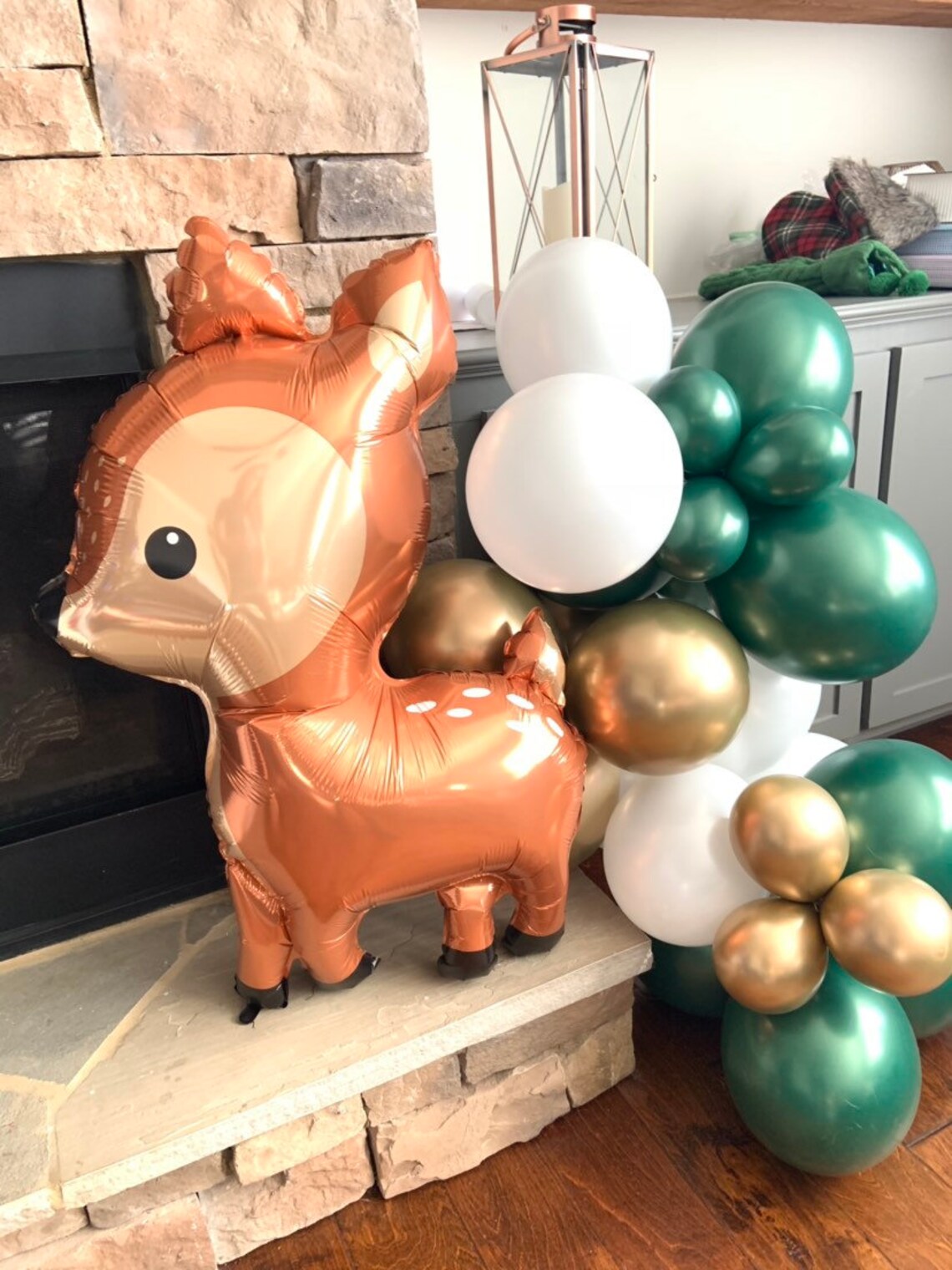 Woodland Balloon Garland Forest Green and Gold Balloons | Etsy