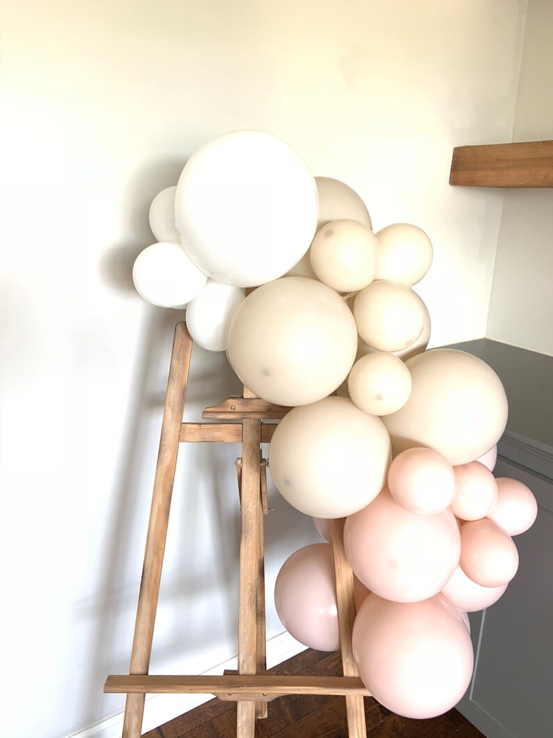 White and Blush Balloon Garland Boho Birthday Party Here - Etsy