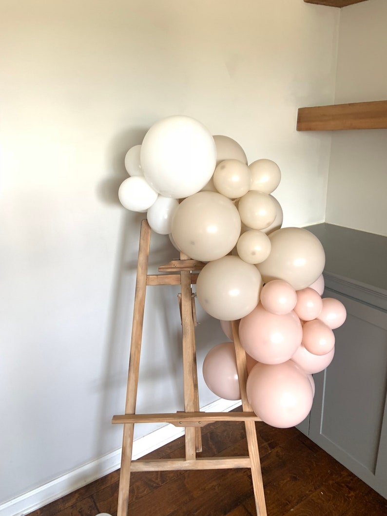 White and Blush Balloon Garland Boho Birthday Party Here - Etsy