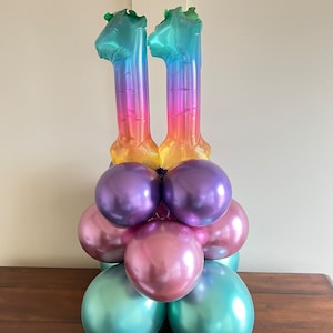 11th Birthday Balloon Centerpiece | 11th Birthday Balloons | Eleventh ...
