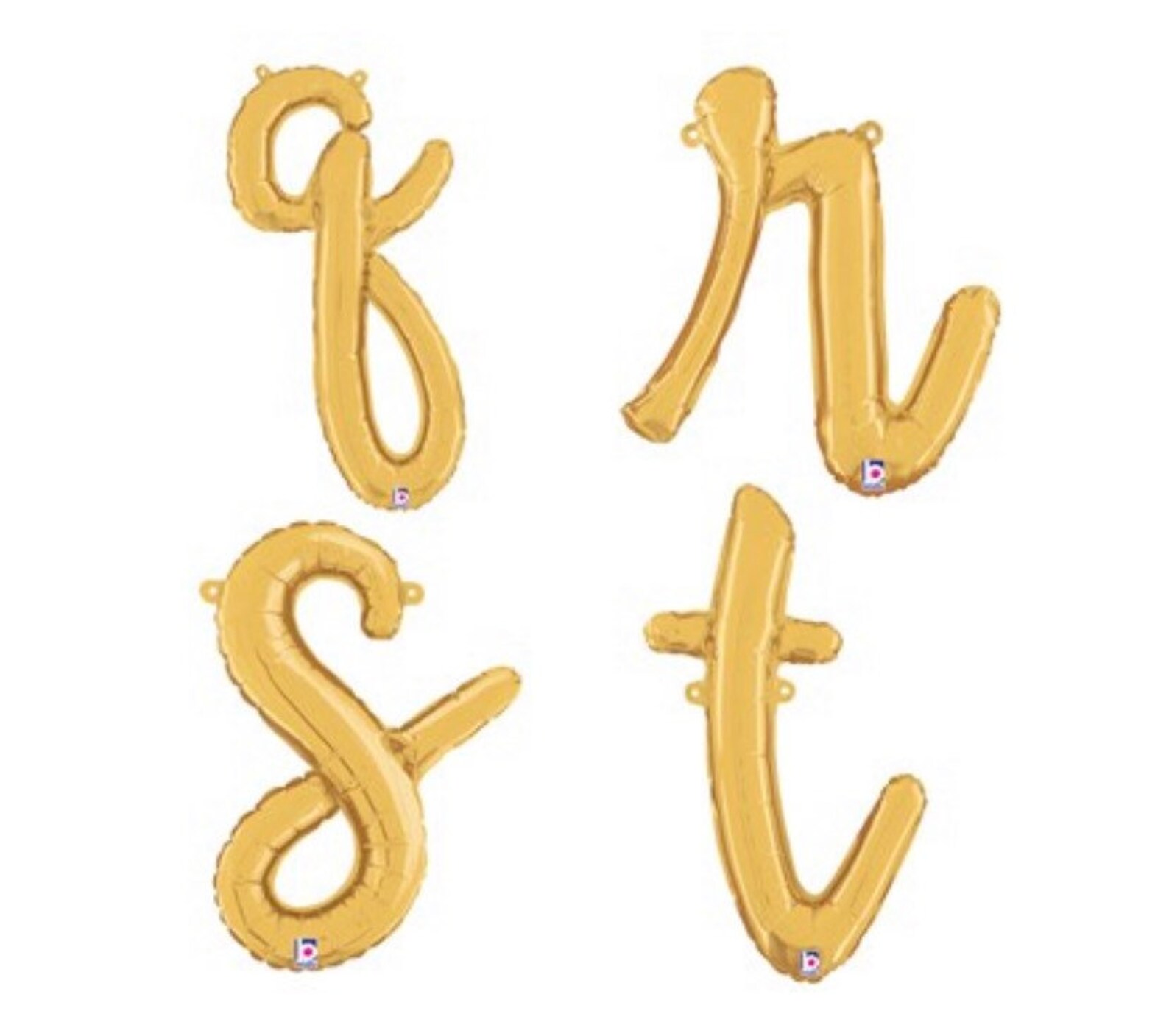 Gold Script Balloon Letters Custom Script Balloons Gold | Etsy