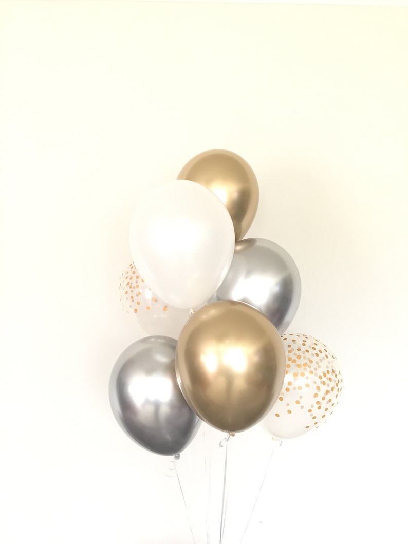 Silver and Gold Balloons Gold and Silver Balloons Gold and | Etsy