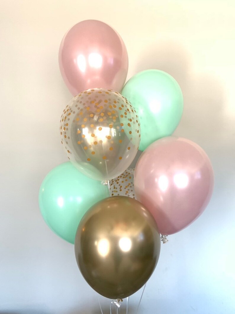 Pink Blush Balloons Blush and Mint Balloons Matte Mint and - Etsy