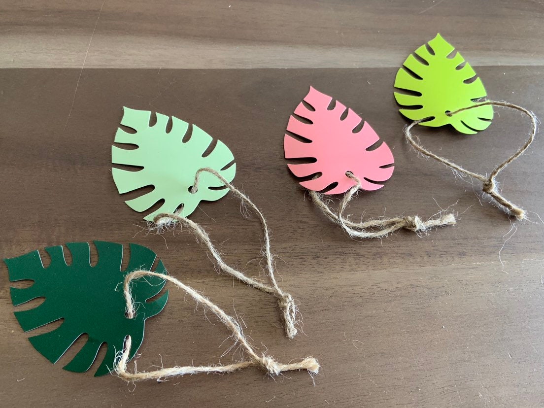 Tropical Party Decor | Tropical Leaf Tags | Monstera Leaf Tags ...