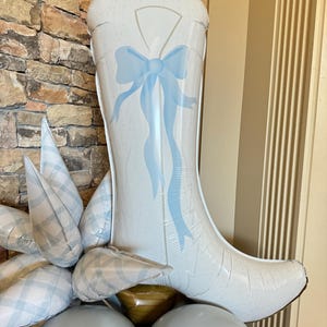 White Cowgirl Boot Balloon Tower Kit First Rodeo Barnyard Balloon Tower ...