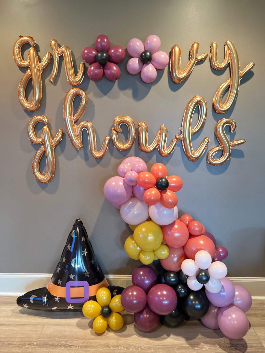 Groovy Ghouls Balloon Garland | Vintage Halloween Balloons | Boho ...