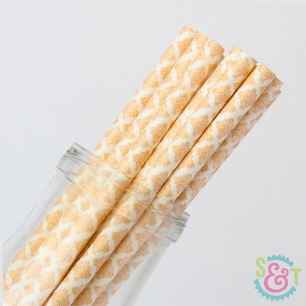 Peach Paper Straws - Etsy