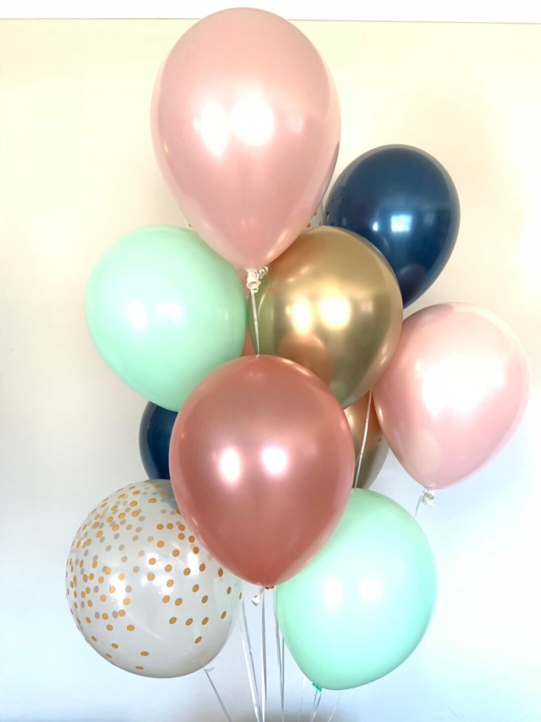 Pink Blush Balloons | Blush Mint and Navy Balloons | Navy and Blush ...